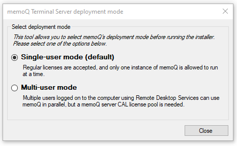 5. Installing memoQ in multiuser mode – memoQ Help Center